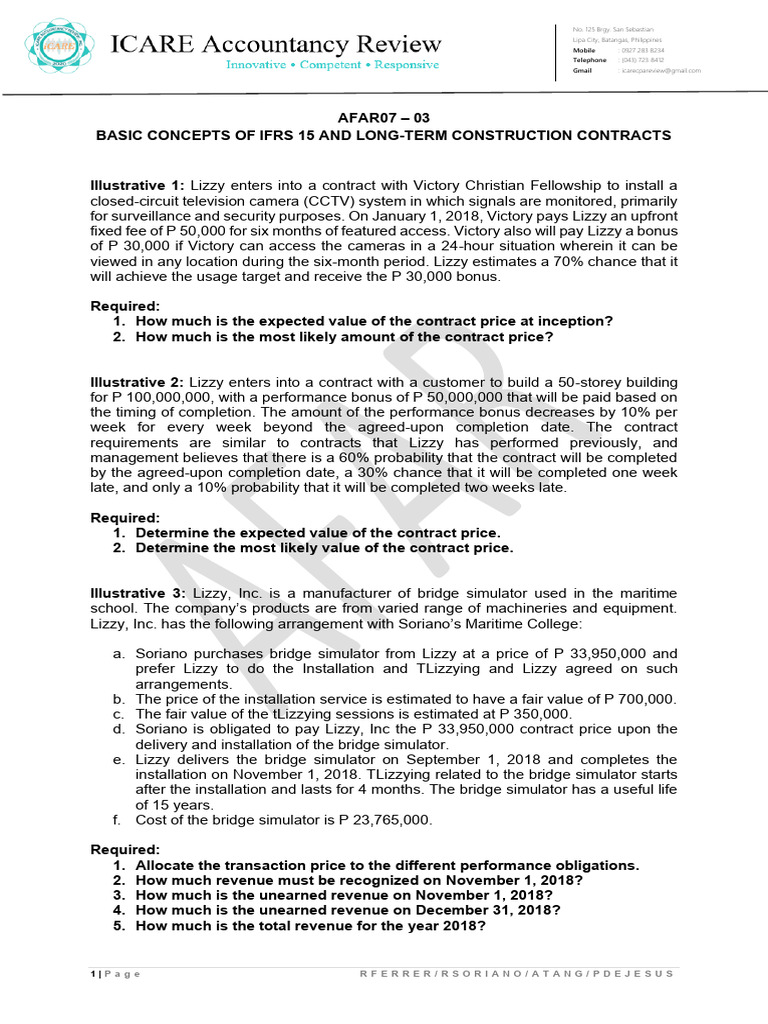 AFAR07 03 Basic Concepts of IFRS 15 and Long Term Construction ...