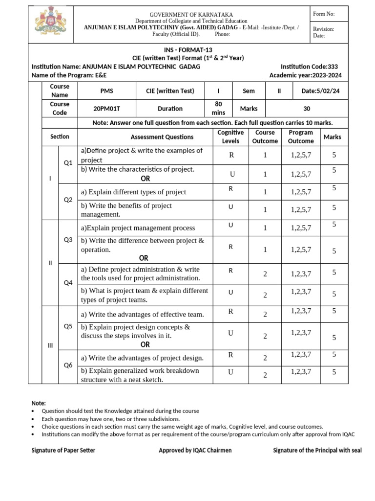 Ins 13 Ia PMS | PDF