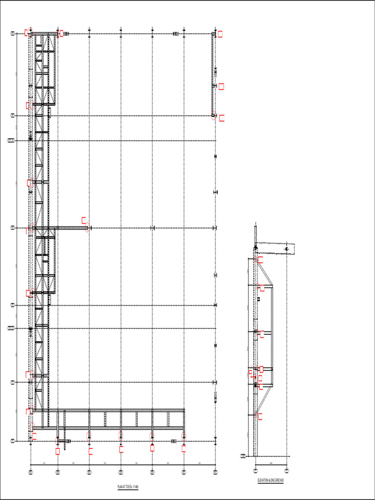 Plan at Tos El +7.460 Elevation Along Grid M.B | PDF