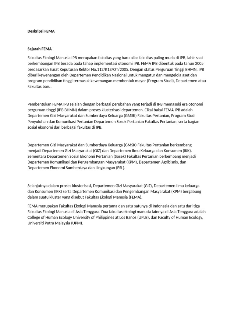 Deskripsi FEMA | PDF