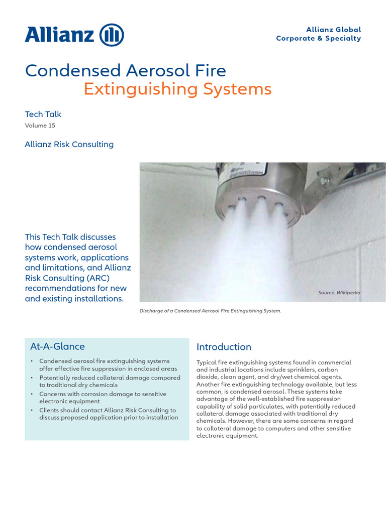 ARC Tech Talk Vol 15 Condensed Aerosol Fire Extinguishing Systems en | PDF