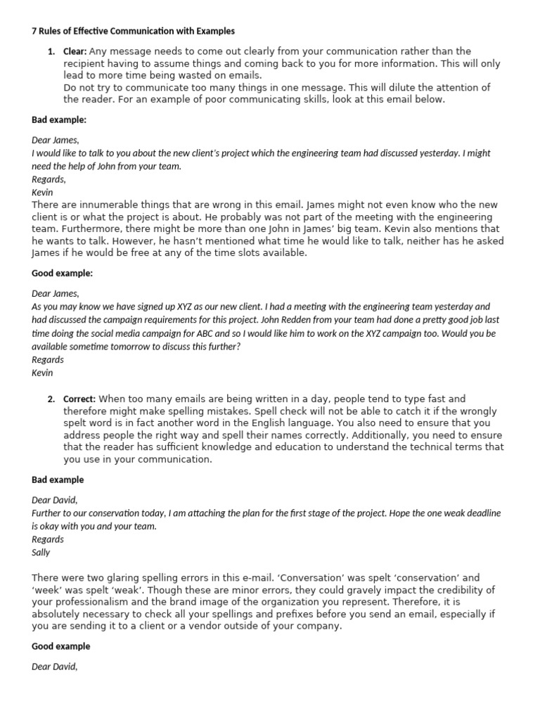 Handout 7 C's | PDF | Human Communication | Communication
