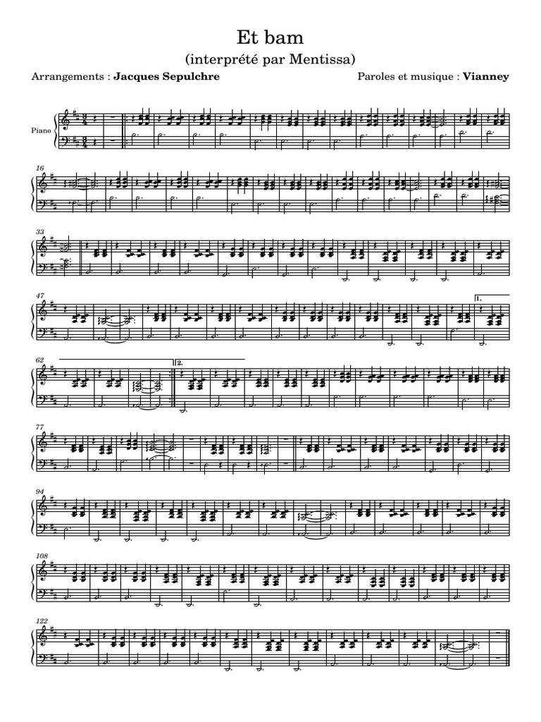 Mentissa Et Bam Acc Piano | PDF