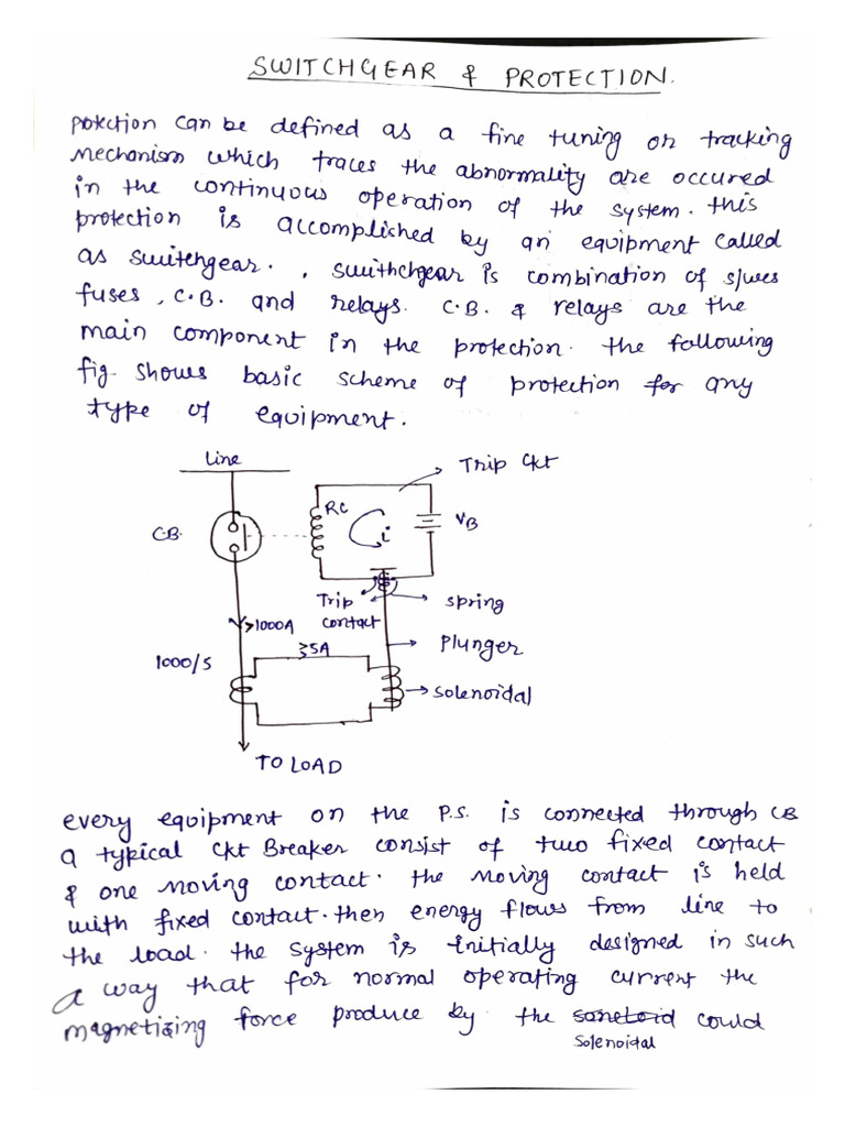 Switchgear and Protection Notes | PDF