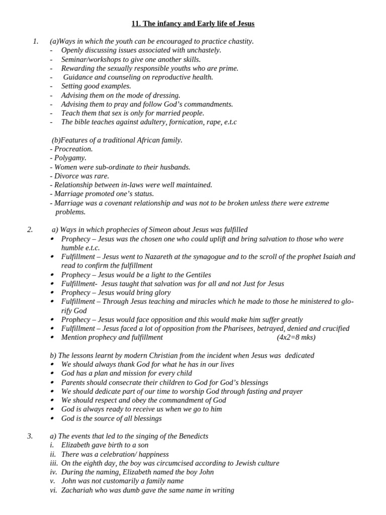 Early Life of Jesus Ans | PDF
