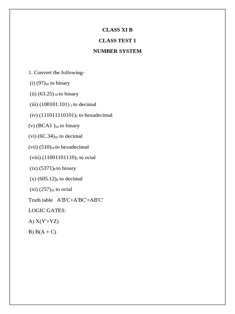 Ct1 Number System | PDF