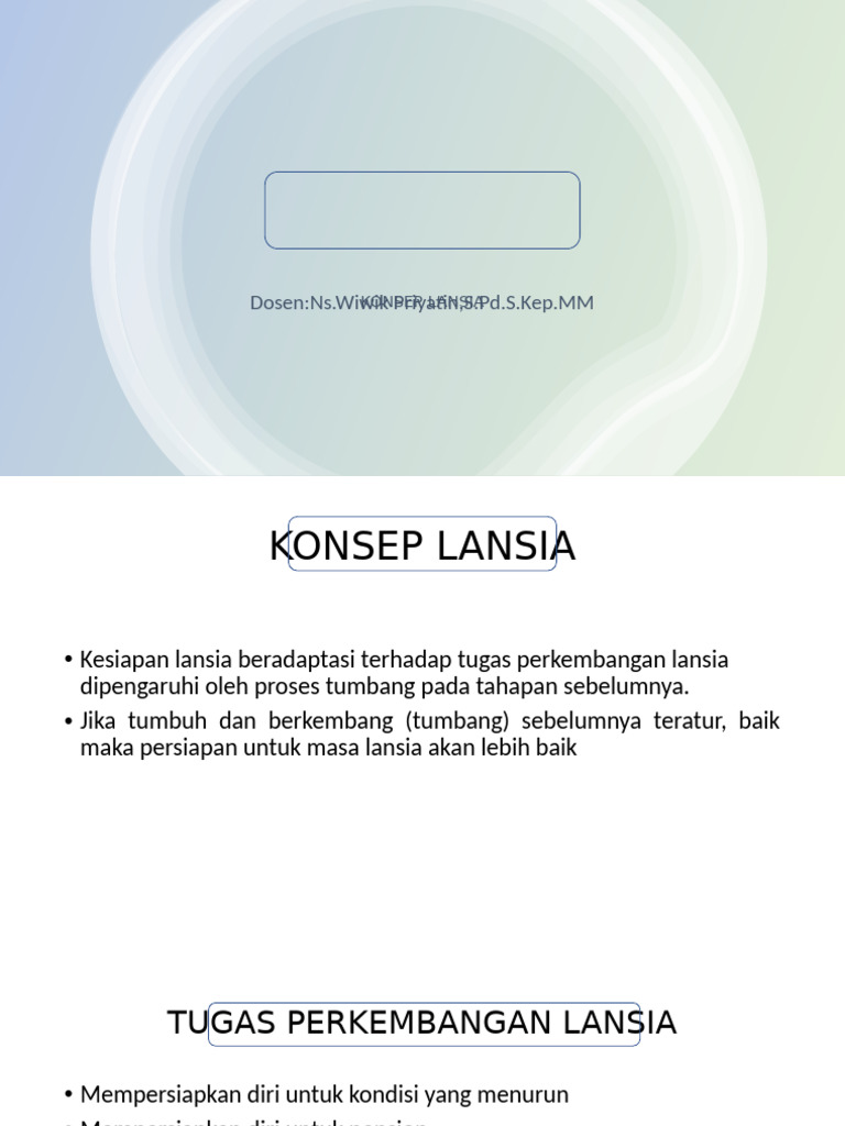 Konsep Lansia-P3 | PDF