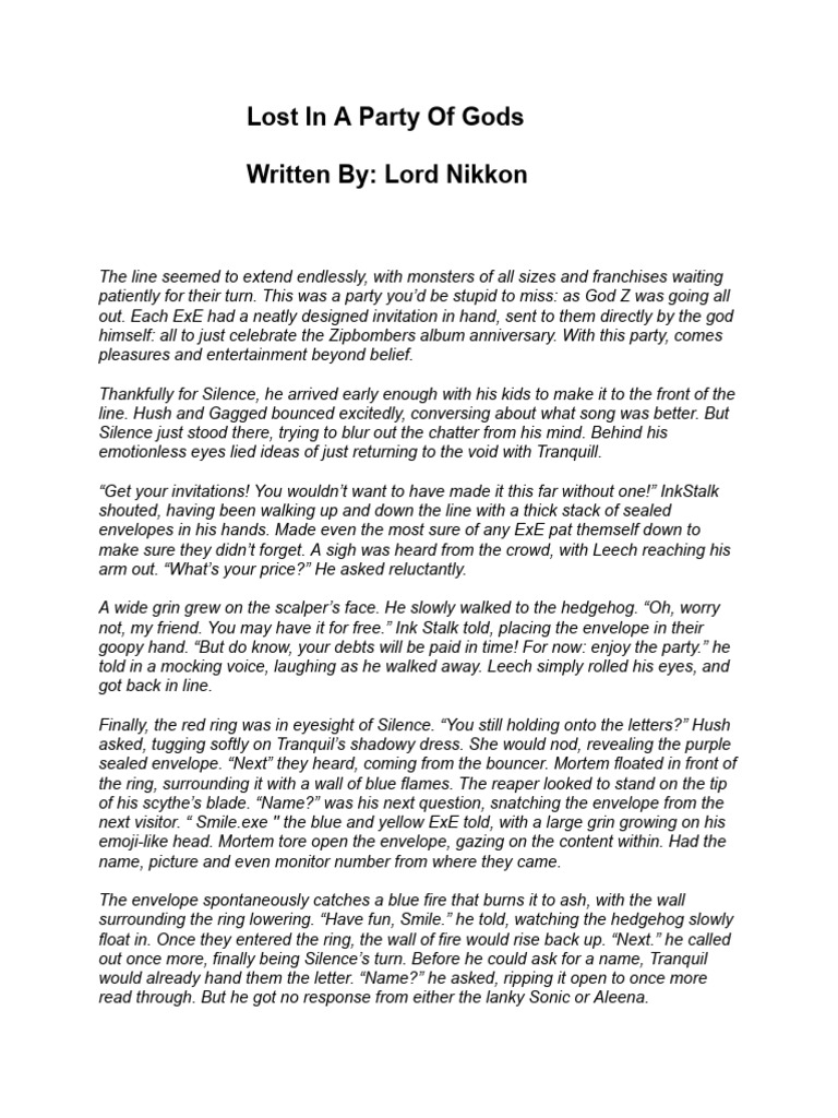 Lost in A Party of Gods | PDF