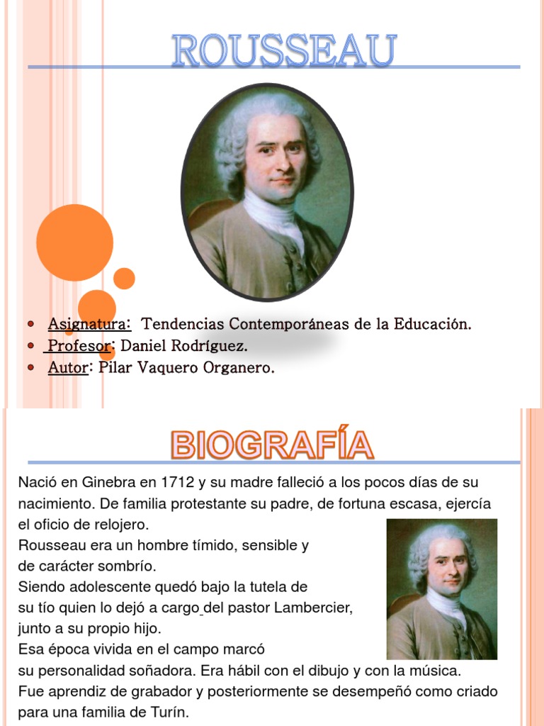 Biografia de Rousseau | Jean-Jacques Rousseau | Emile, o sobre educación