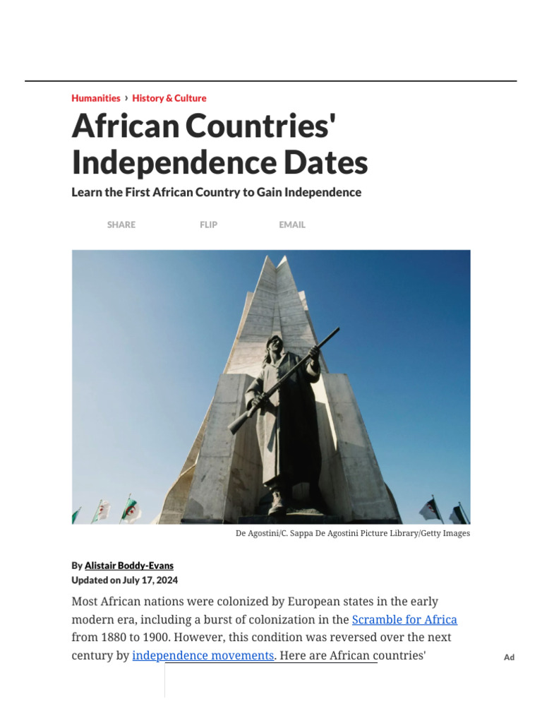 African Countries' Independence Dates | PDF