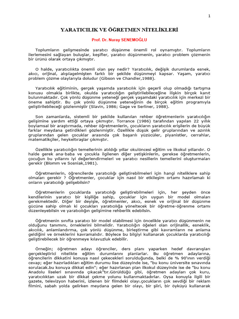 YARATICILIK_VE_OGRETMEN_NITELIKLERI | PDF YARATICILIK_VE_OGRETMEN_NITELIKLERI | PDF
