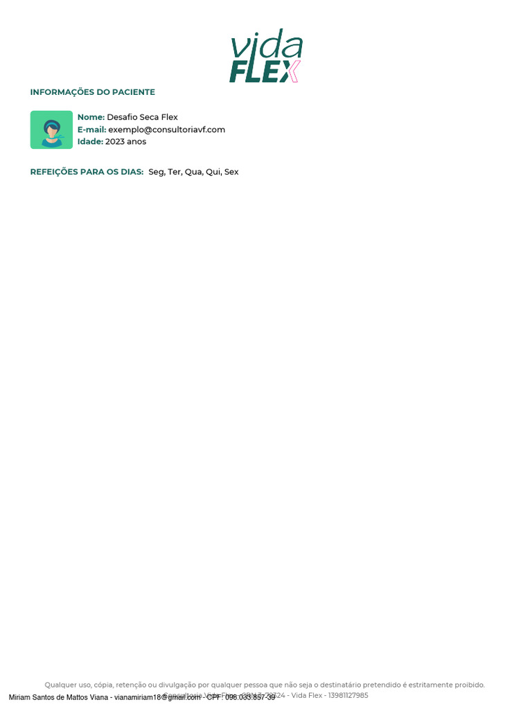 Plano alimentar Dias de Semana - MULHERES (SOBREPESO-OBESIDADE) - Desafio Seca Flex (1) | PDF