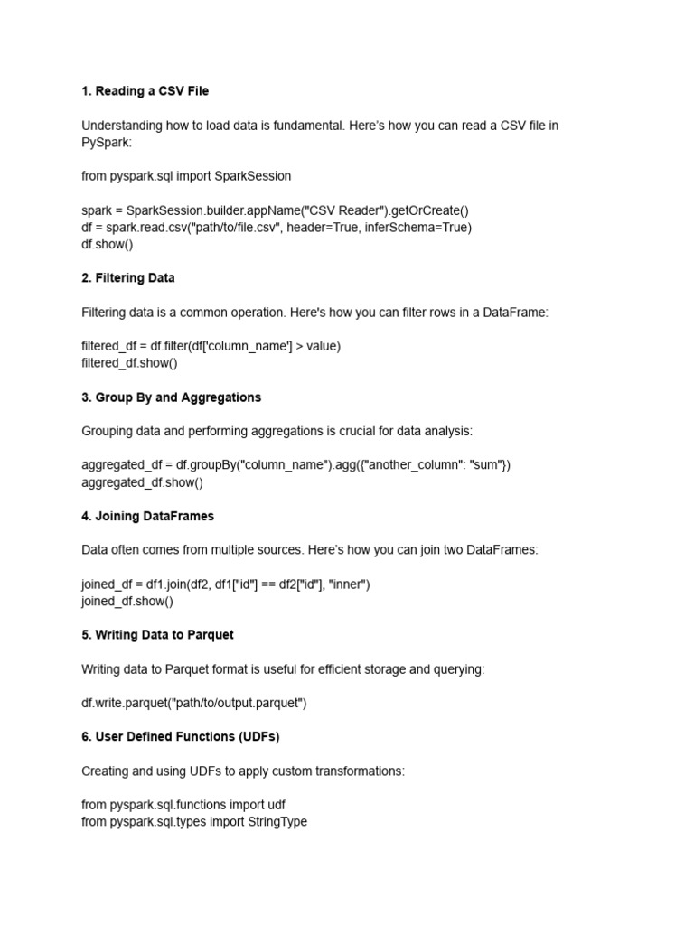 PySpark Syntax | PDF