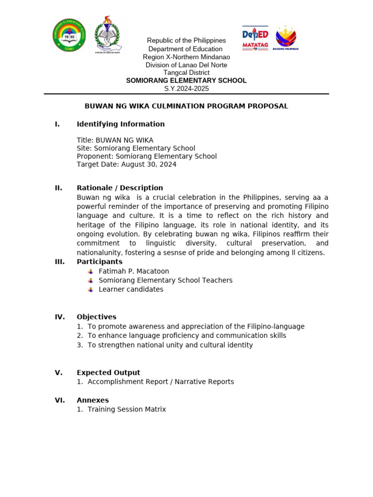Buwan NG Wika Proposal | PDF