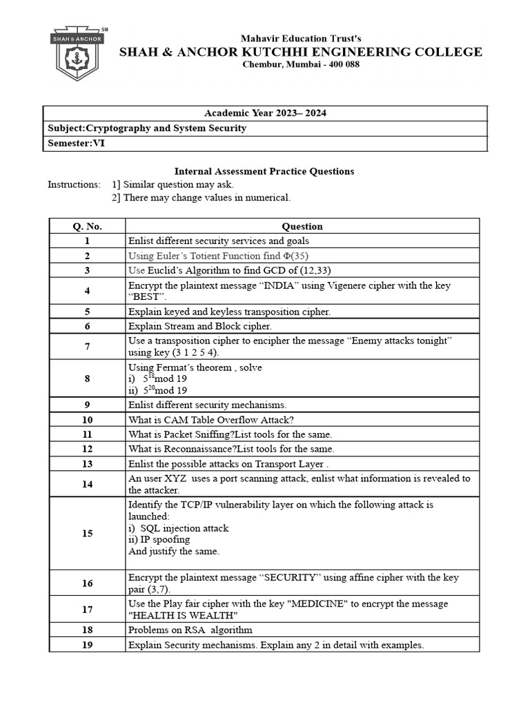 CSS - IA1 Practice Questions - FH24 | PDF