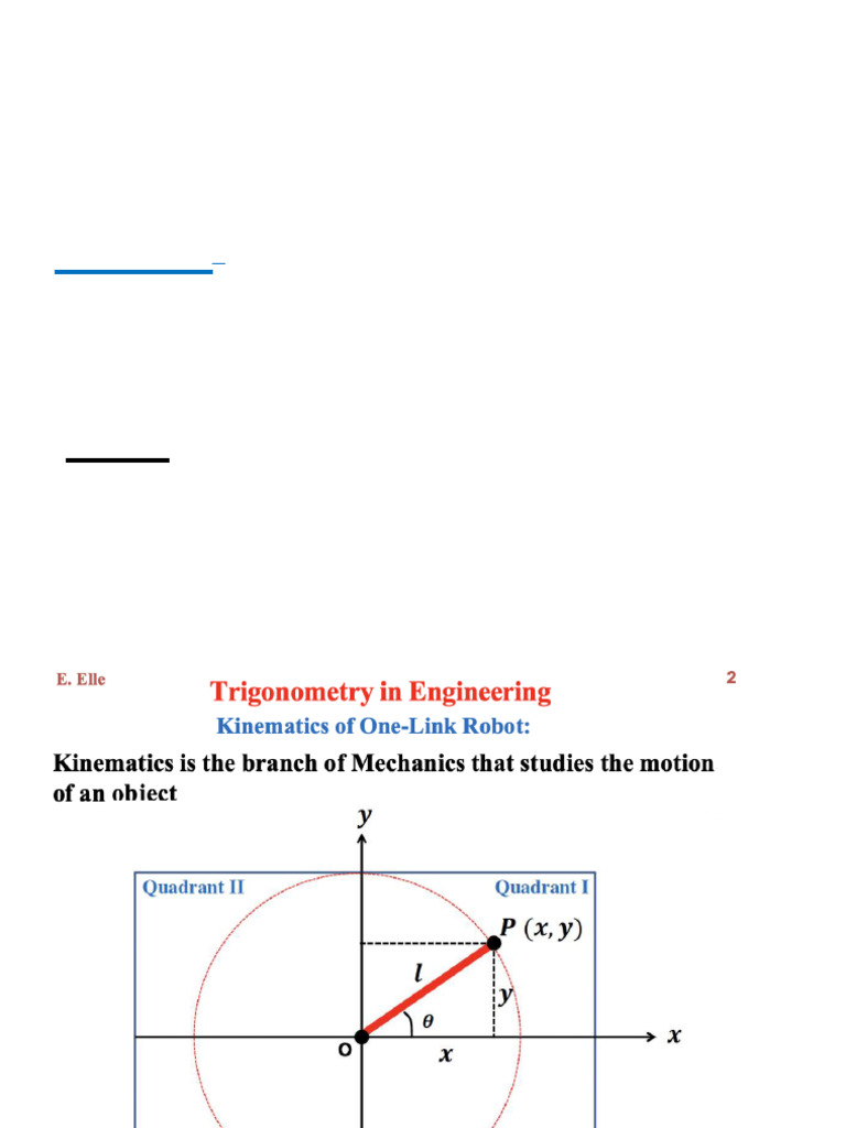 ENGR-101_Lecture_Kinematics of One-Link Robot | PDF