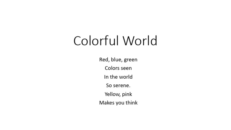 Colorful World | PDF