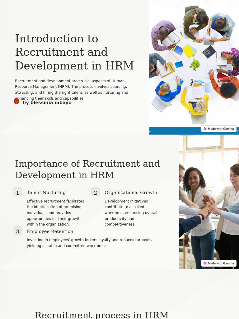 Introduction To Recruitment and Development in HRM | PDF