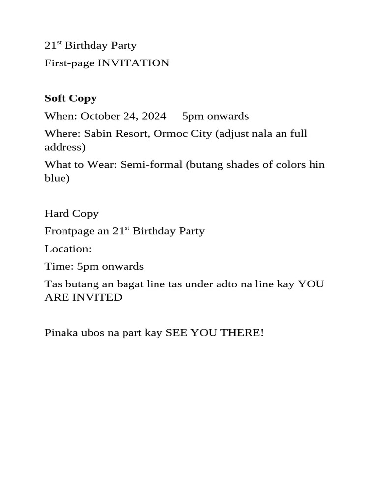 21st-Birthday-Party | PDF