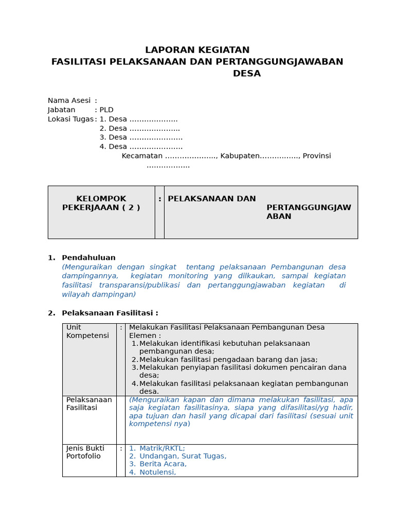 Template Laporan KP-2 PLD | PDF