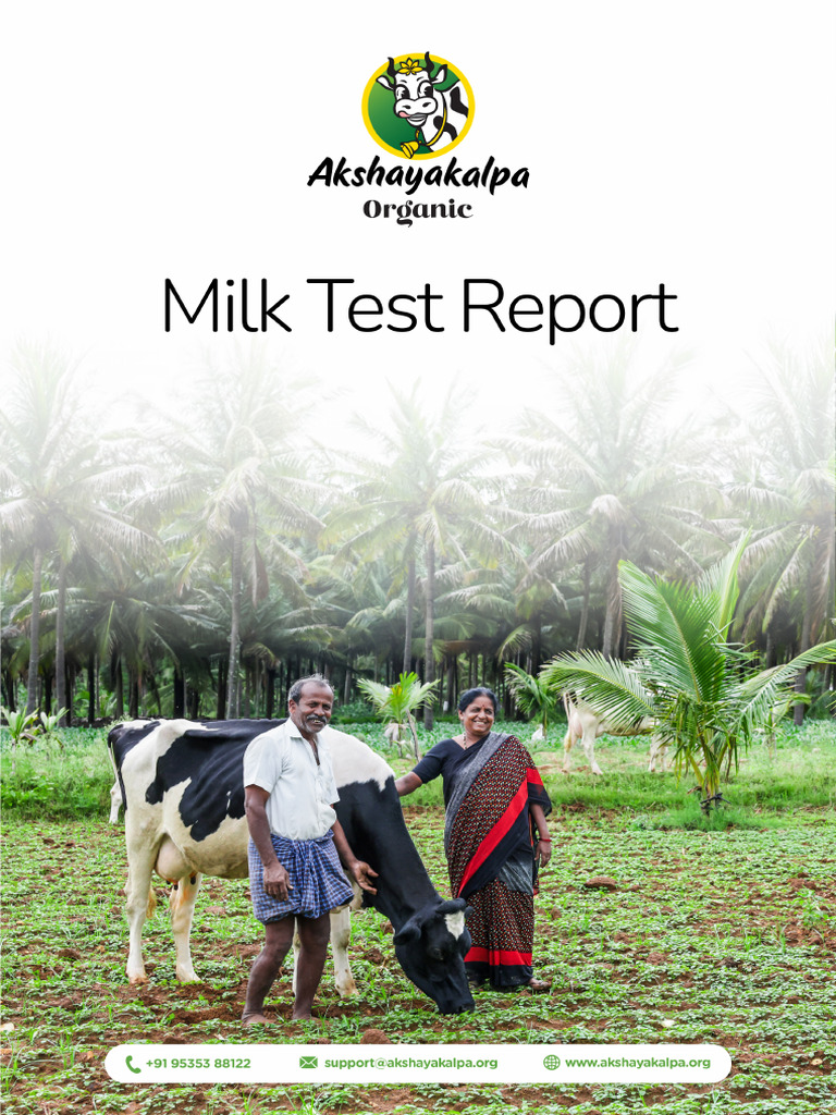 (With Cover) Raw Cow Milk Test Report March 2024 | PDF