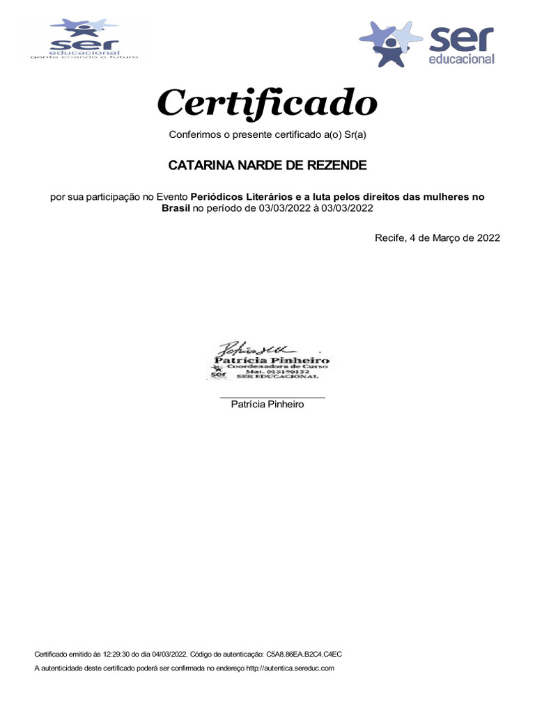Certifica Do | PDF
