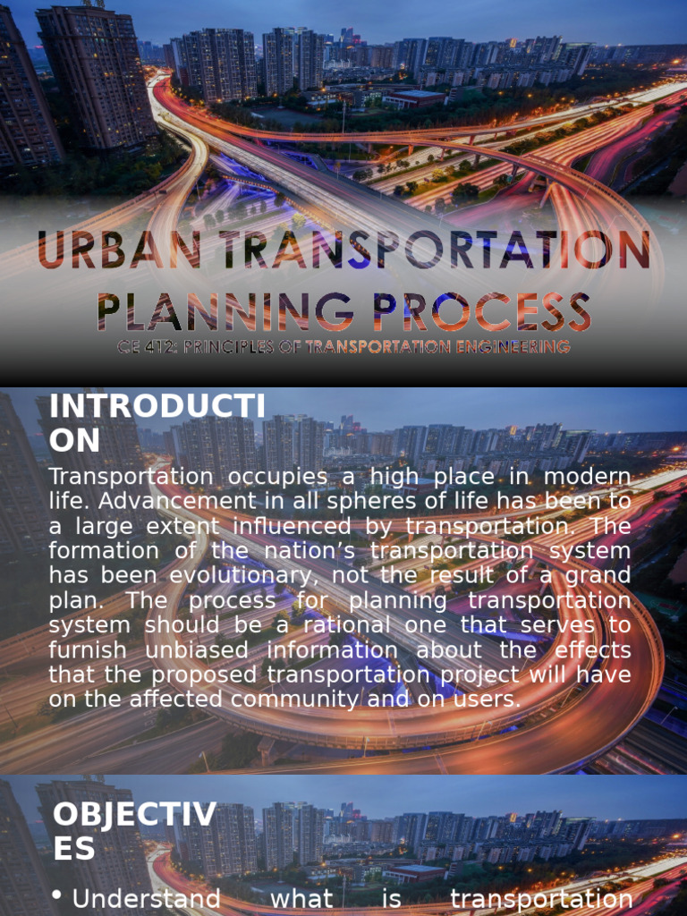 Urban Transportation Planning Process | PDF