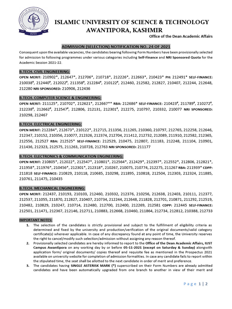 Islamic University of Science & Technology Awantipora, Kashmir | PDF