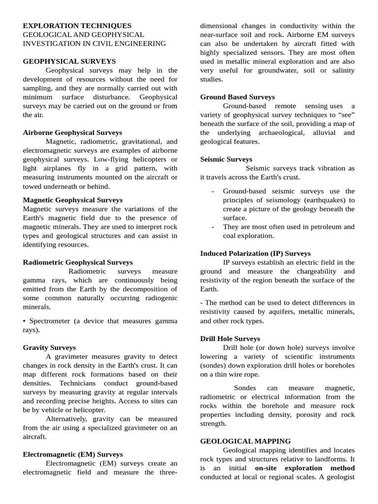 EXPLORATION TECHNIQUES Hard | PDF