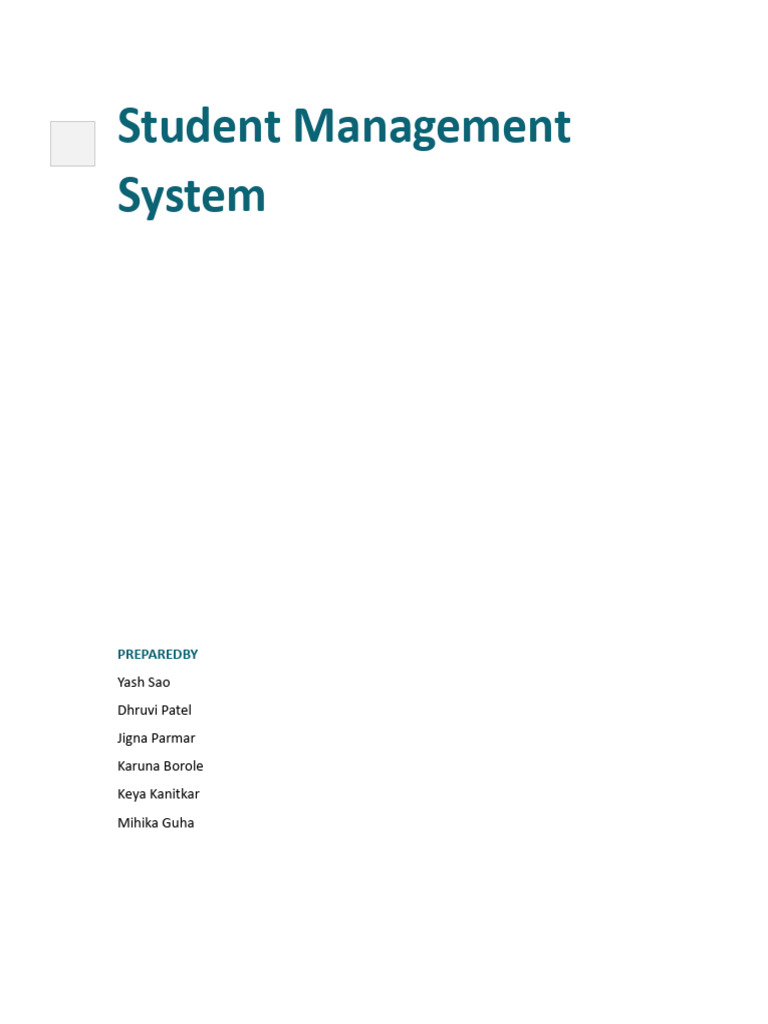 Student Management System New | PDF