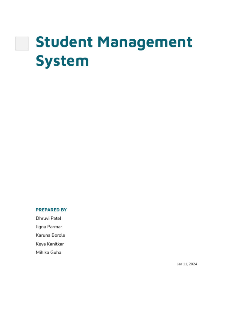 Student Management System | PDF
