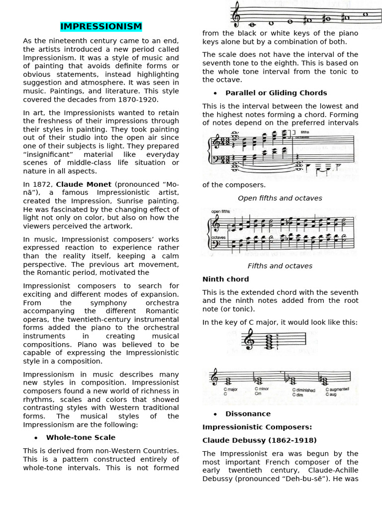 impressionism and expressionism (summary) | PDF