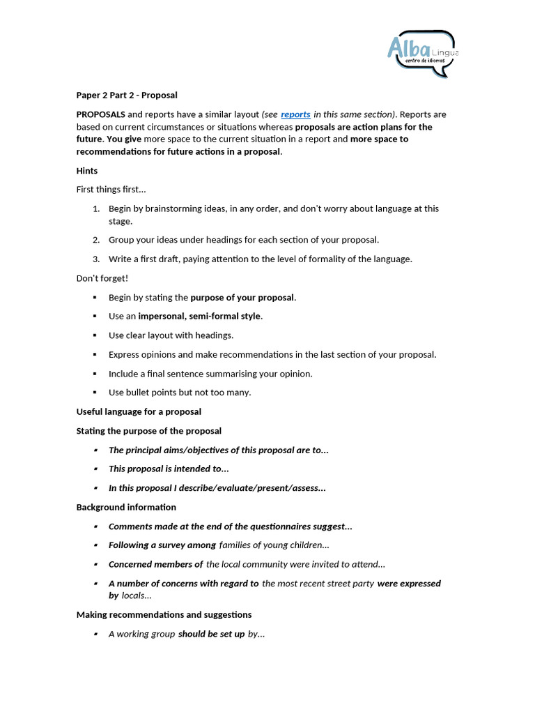 Cambridge Cae How To Write A Proposal & Report | PDF