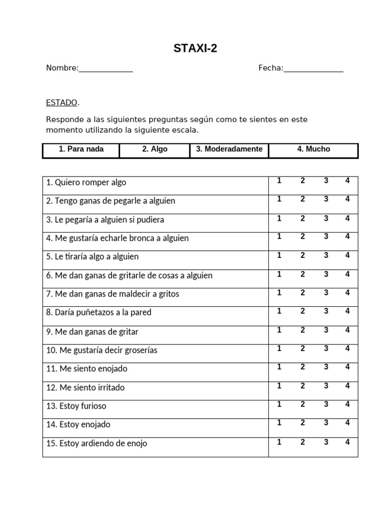 STAXI-2 | PDF