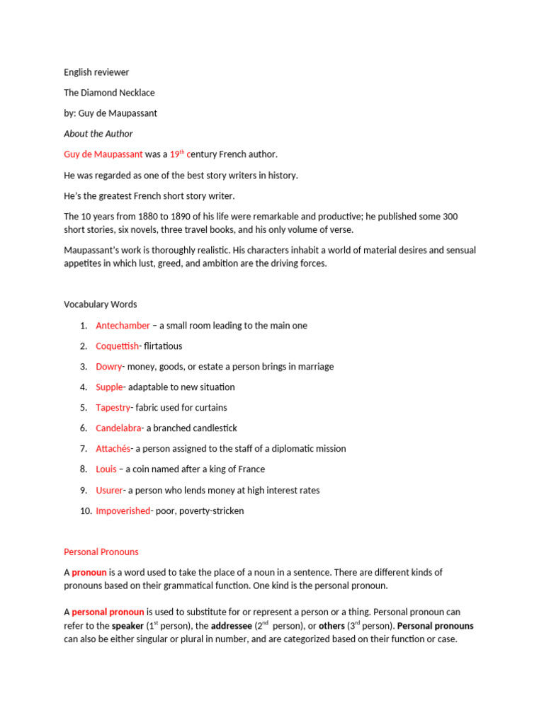 English Reviewer Grade 10 1st Grading | PDF