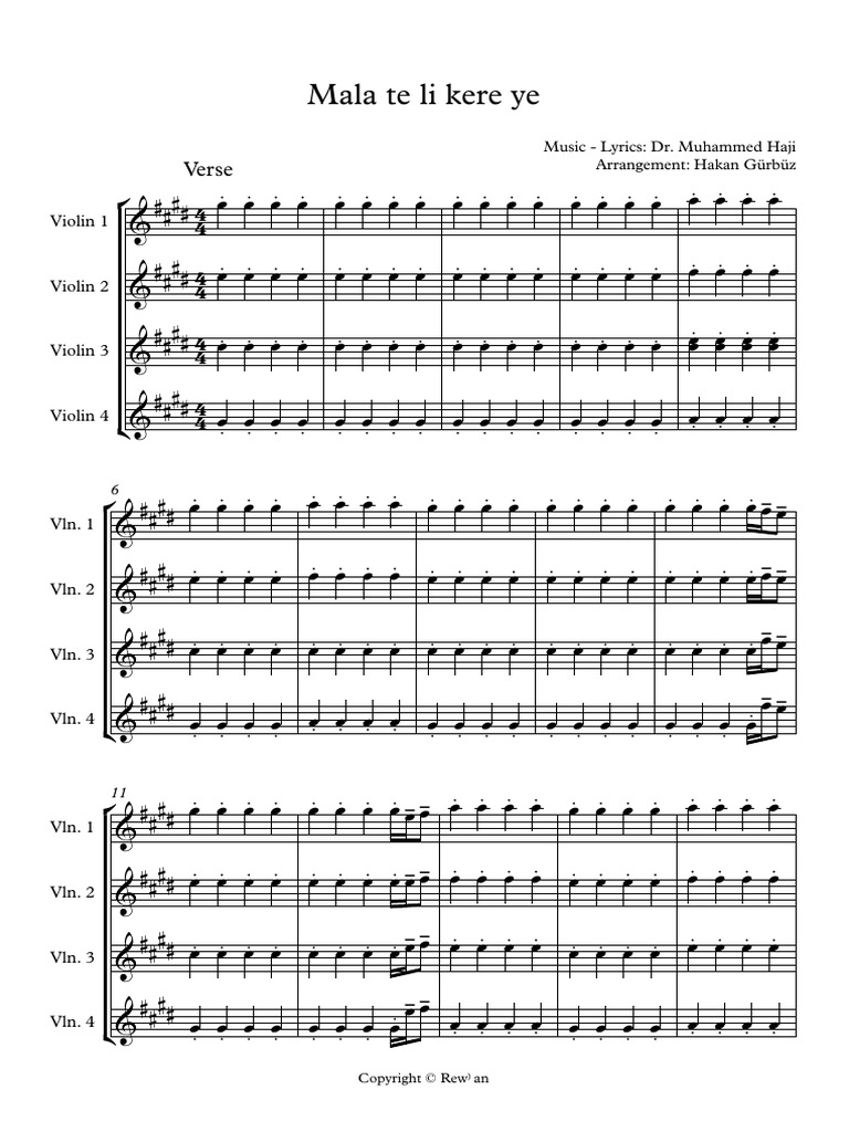 Mala Te Li Kere Ye Yaylılar - Full Score | PDF