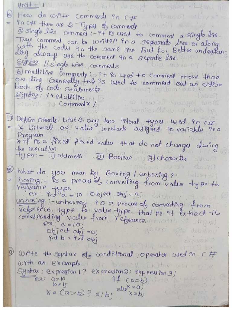 C# 1st Internal | PDF