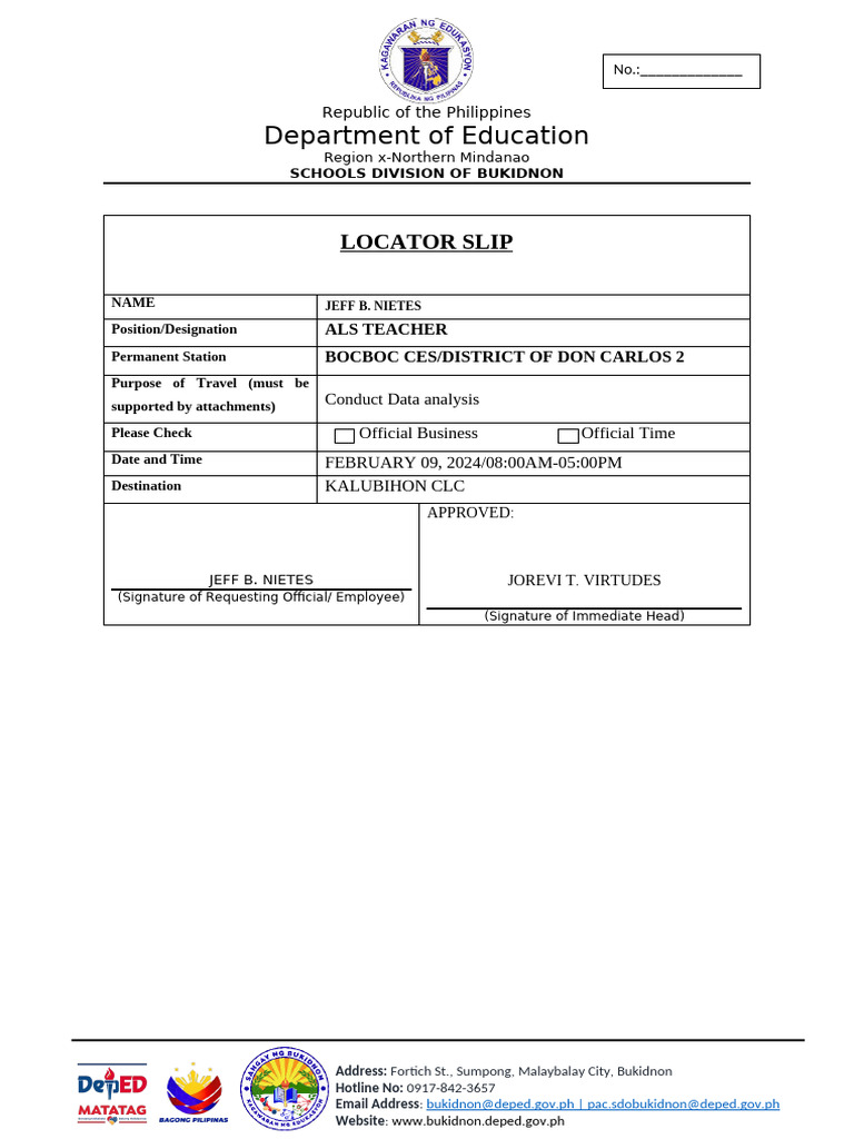 Locator Slip - 2024 | PDF