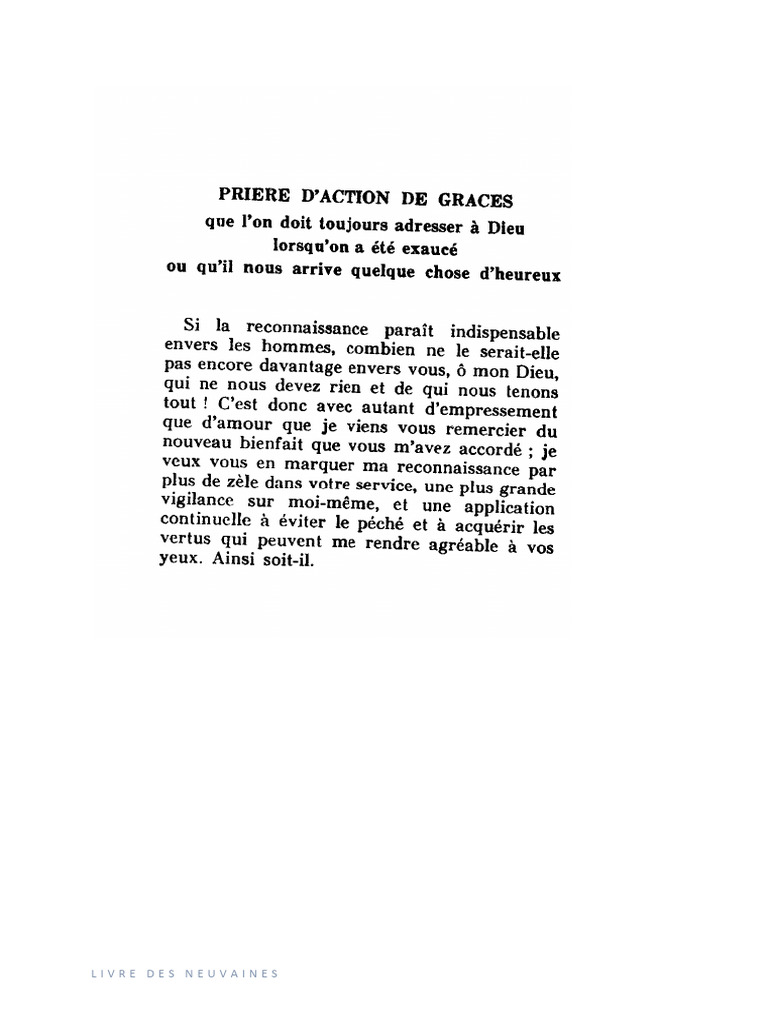 Priere D'action de Grace | PDF