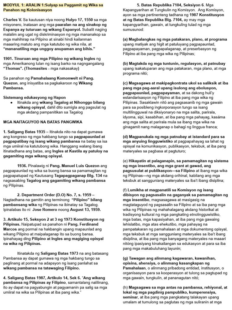 Pid Mod 1 2 | PDF | Tagalog Language | Languages