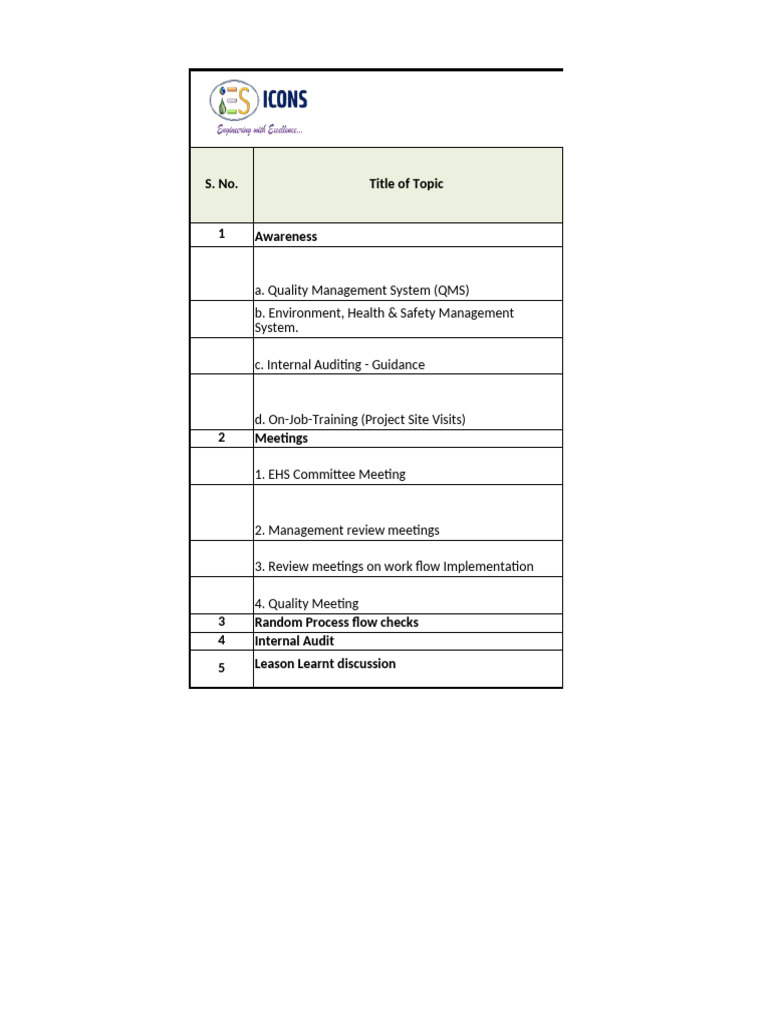 Quality Calendar | PDF