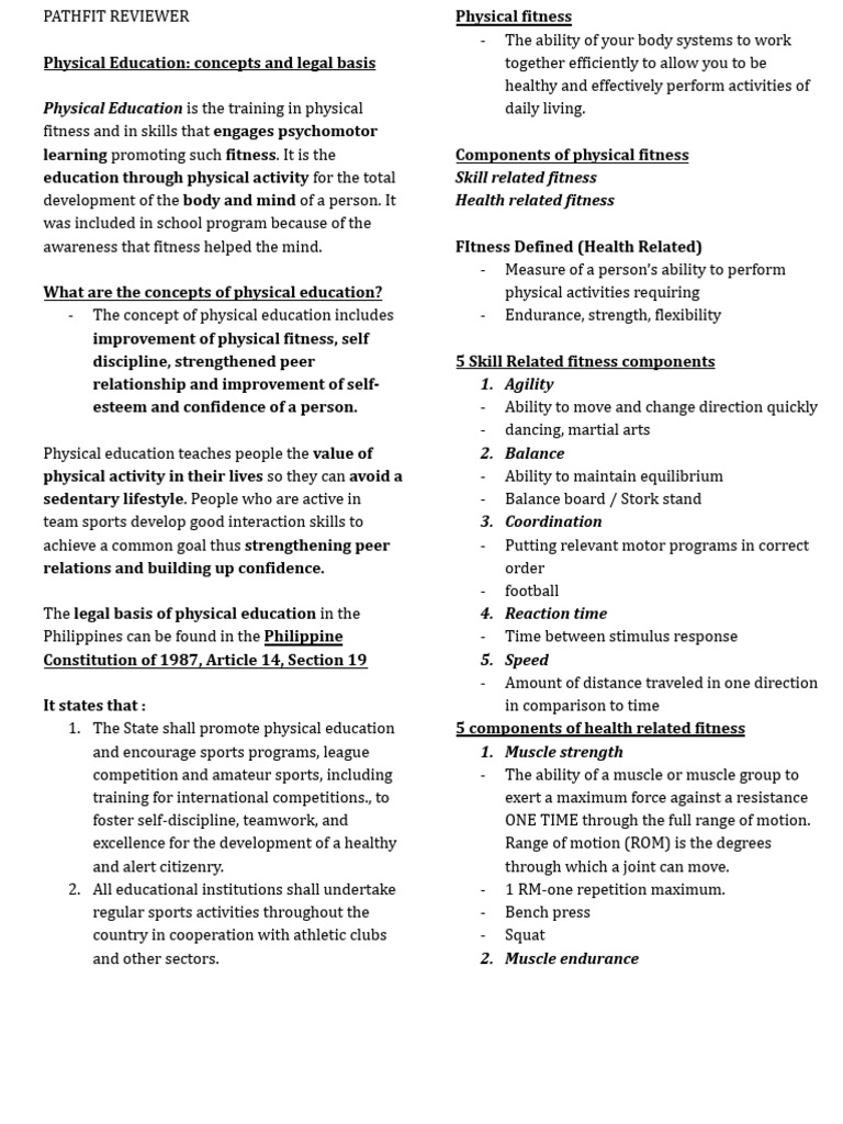 Pathfit Reviewer | PDF