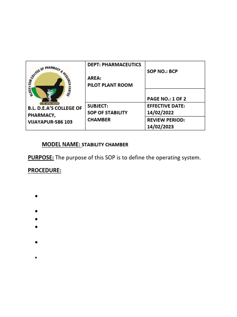 Stability Chamber | PDF