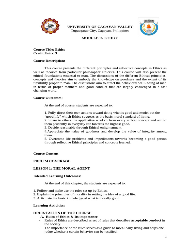 Ethics Modules Revised | PDF