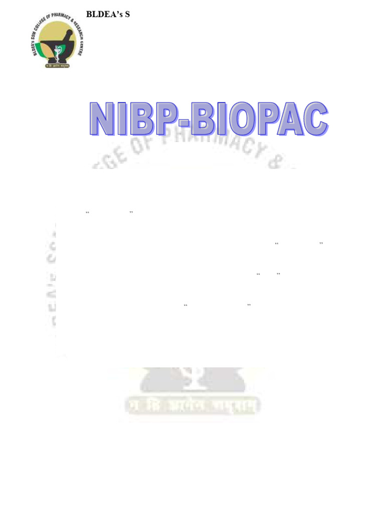 Nibp Biopac Sop | PDF