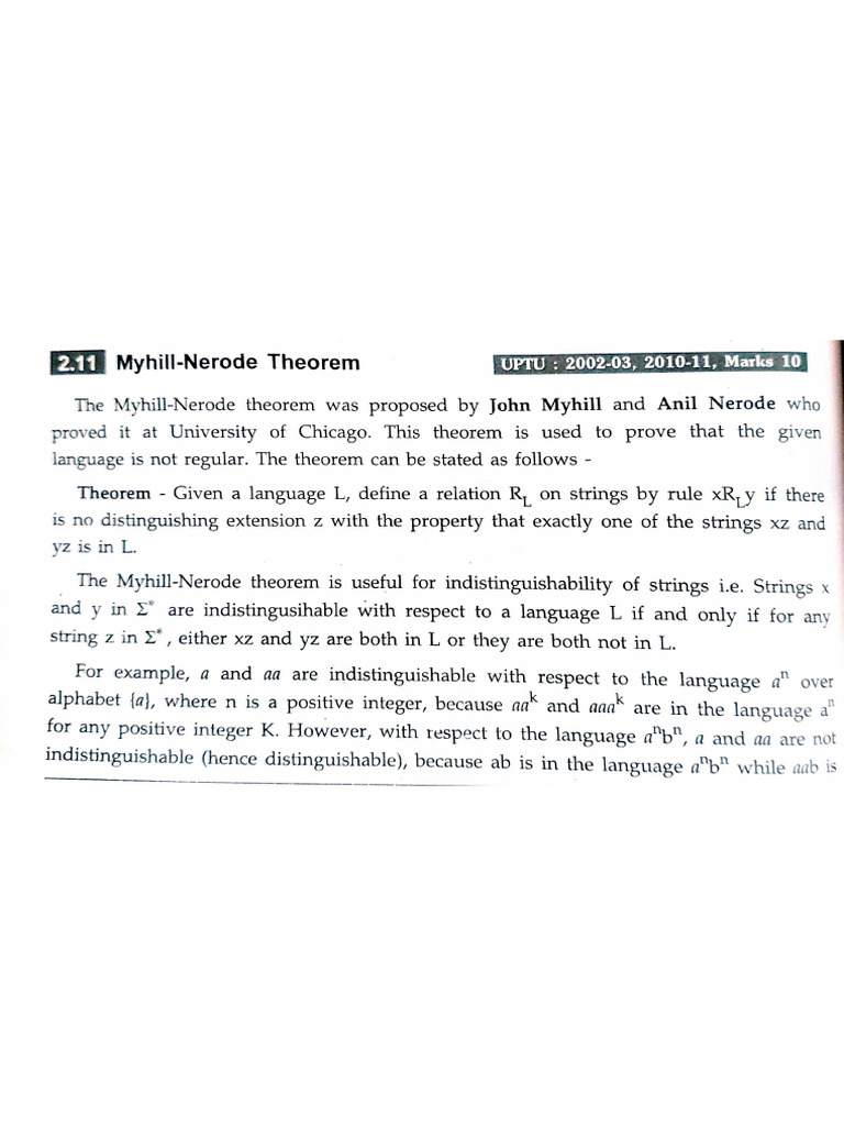 Myhill Nerode Theorem Pdf 