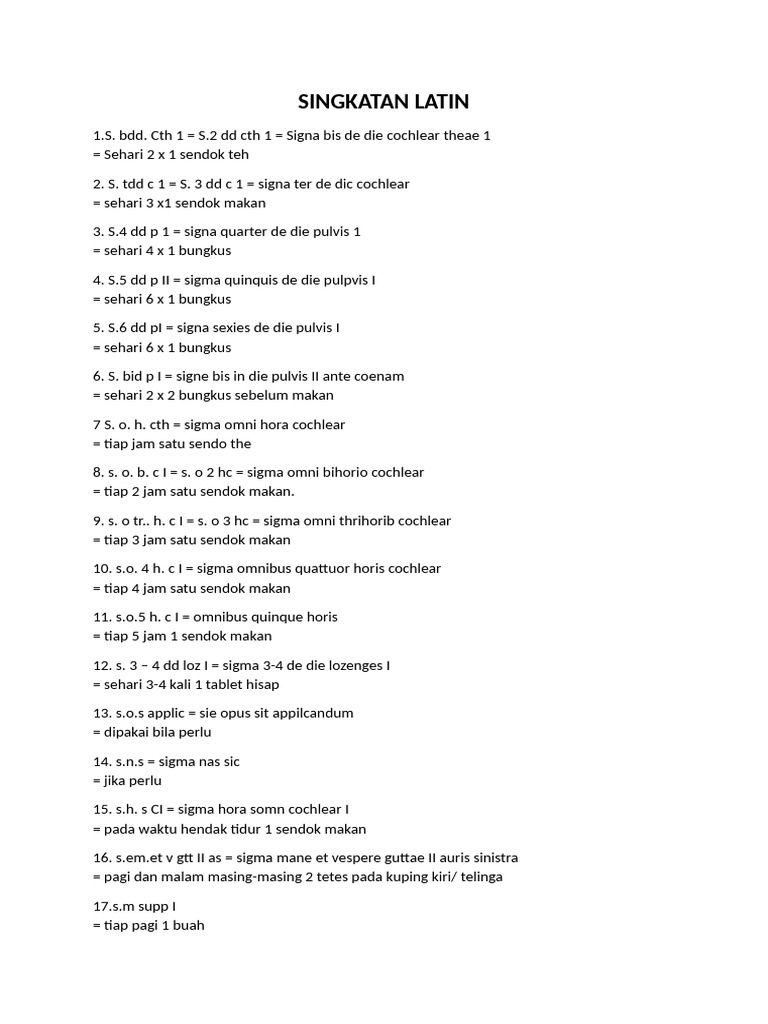 Singkatan Latin | PDF