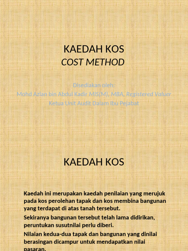 Kaedah Kos | PDF