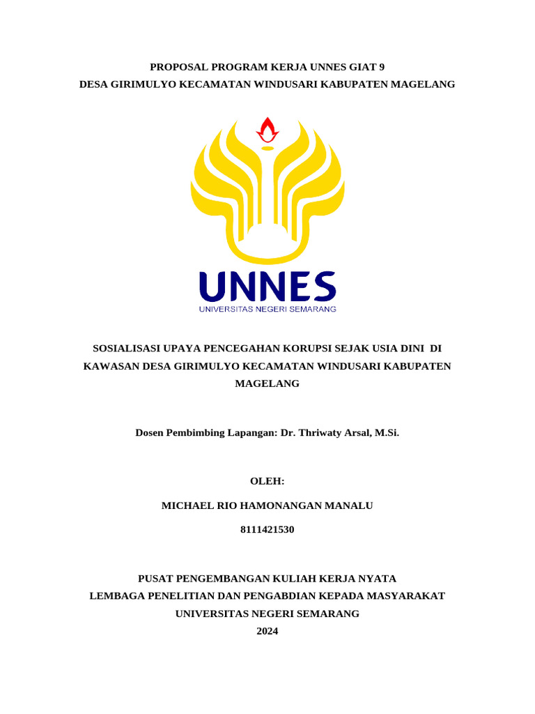 Proposal Program Kerja Individu Rio | PDF