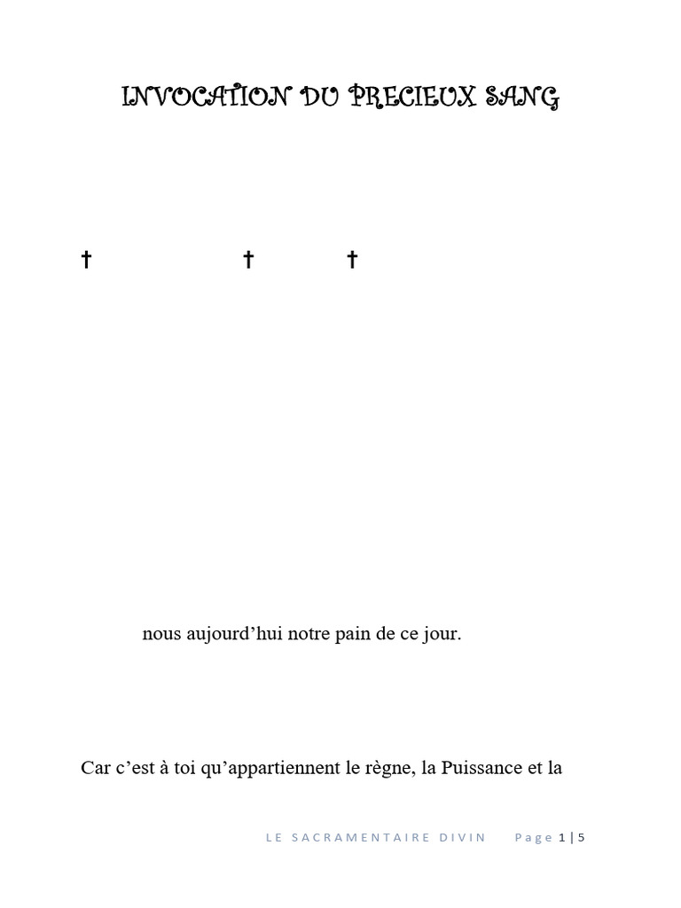 Invocation Du Precieux Sang | PDF